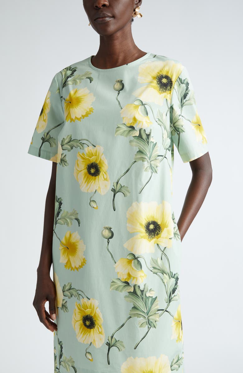 Oscar de la Renta Poppies Short Sleeve Shift Dress | Nordstromrack