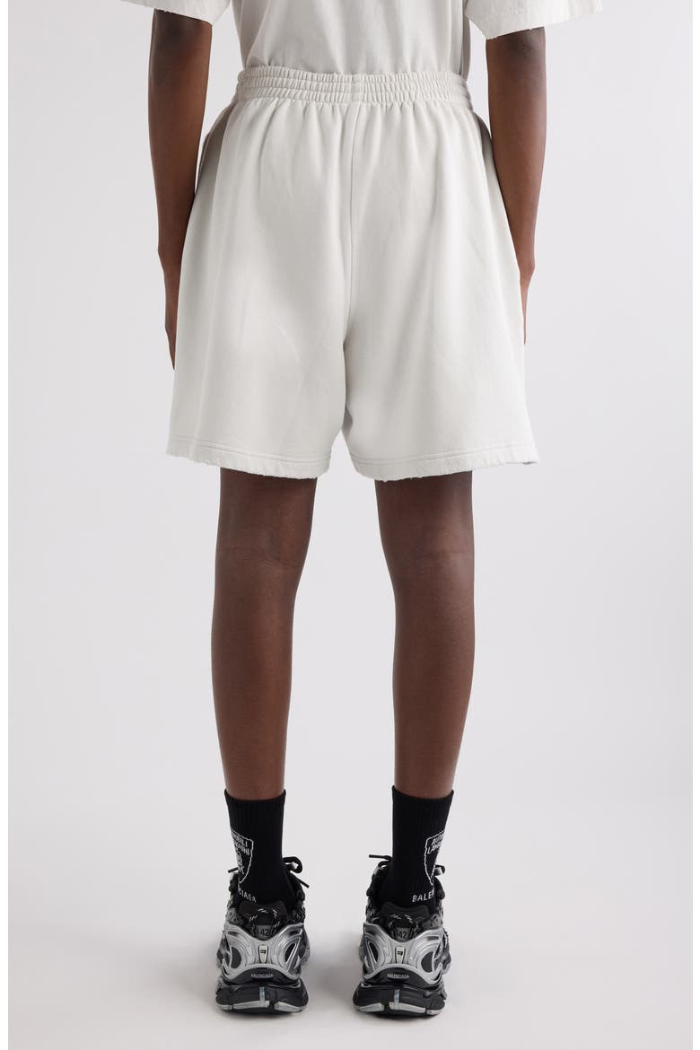 Distressed Logo Embroidered Sweat Shorts (Men) | Nordstrom