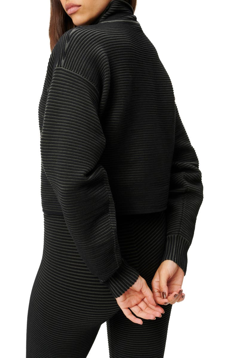 Good American Heavy Rib Mock Neck Crop Cotton Pullover | Nordstromrack