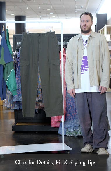 Vince Flat Front Cotton & Linen Cargo Pants | Nordstromrack