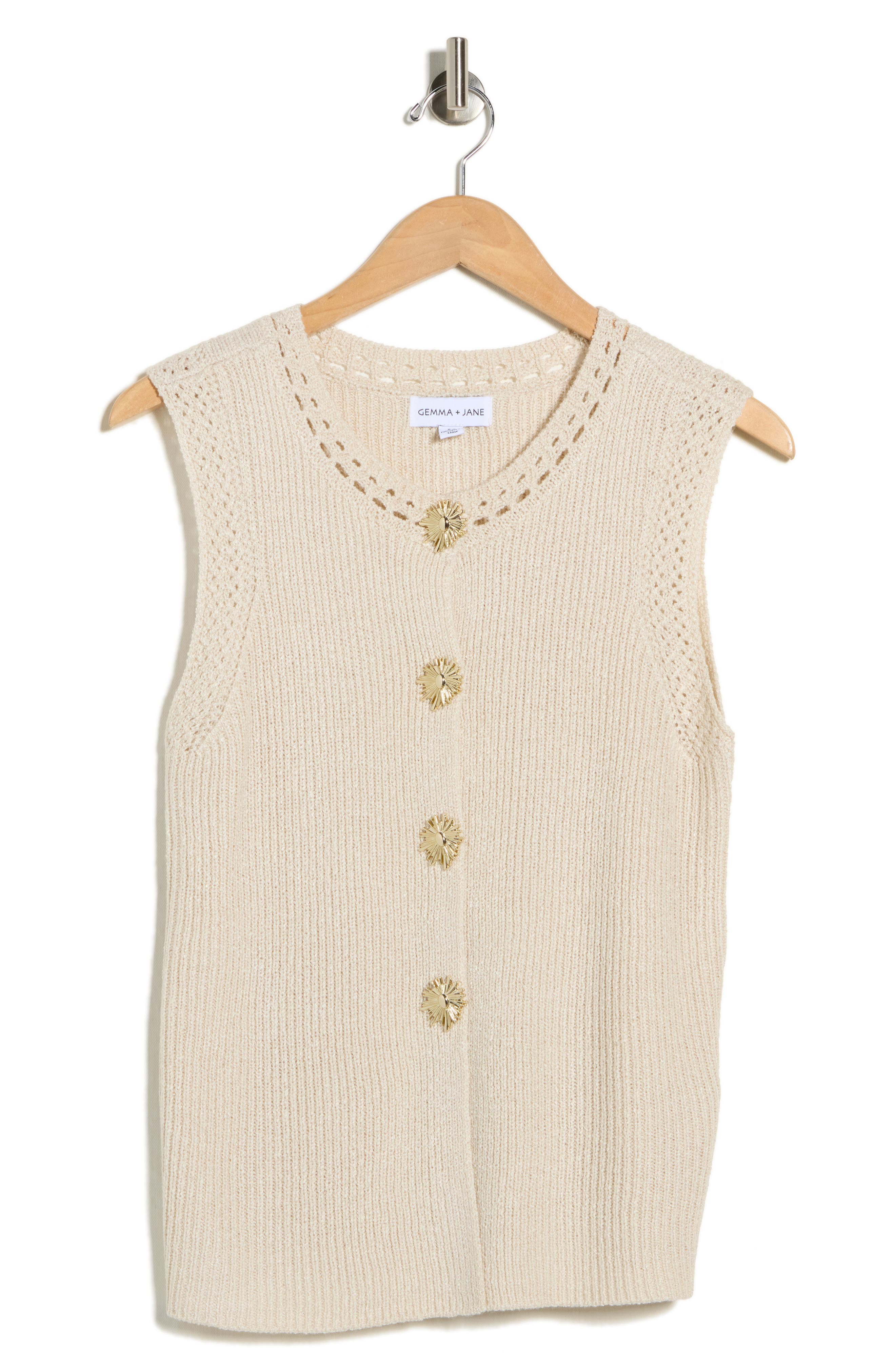 Gemma + Jane Button-Up Sweater Vest (Women) | Nordstromrack