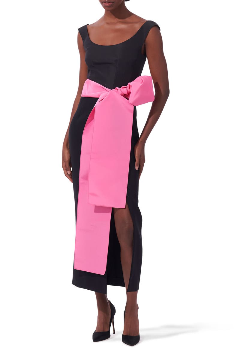 Carolina Herrera Contrast Sash Scoop Neck Dress | Nordstromrack