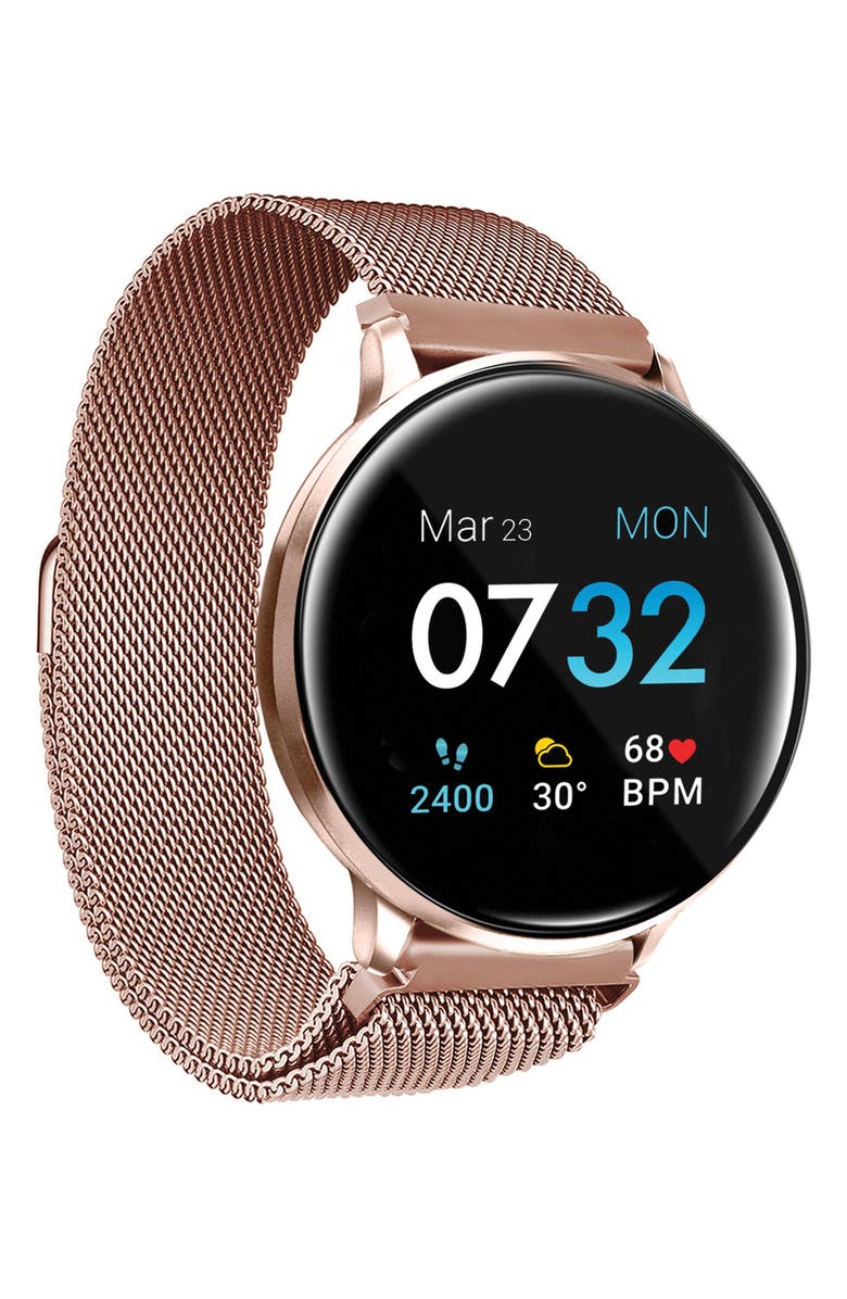 I TOUCH Sport 3 Rose Gold Case Mesh Strap Touchscreen Smartwatch, 45mm ...