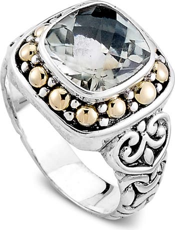 SAMUEL B. Sterling Silver & 18K Gold Green Amethyst Ring | Nordstromrack