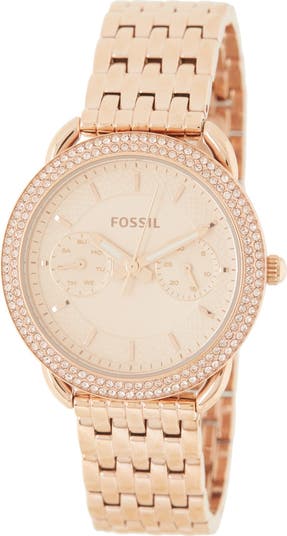 Fossil Tailor Crystal Face Rose Gold Watch | Nordstromrack