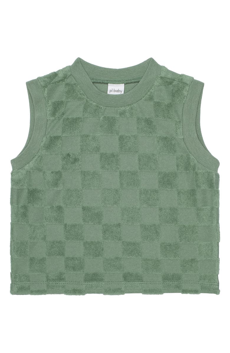 PL Baby by Petit Lem 3-Piece Check Terry Tank & Shorts Set | Nordstromrack