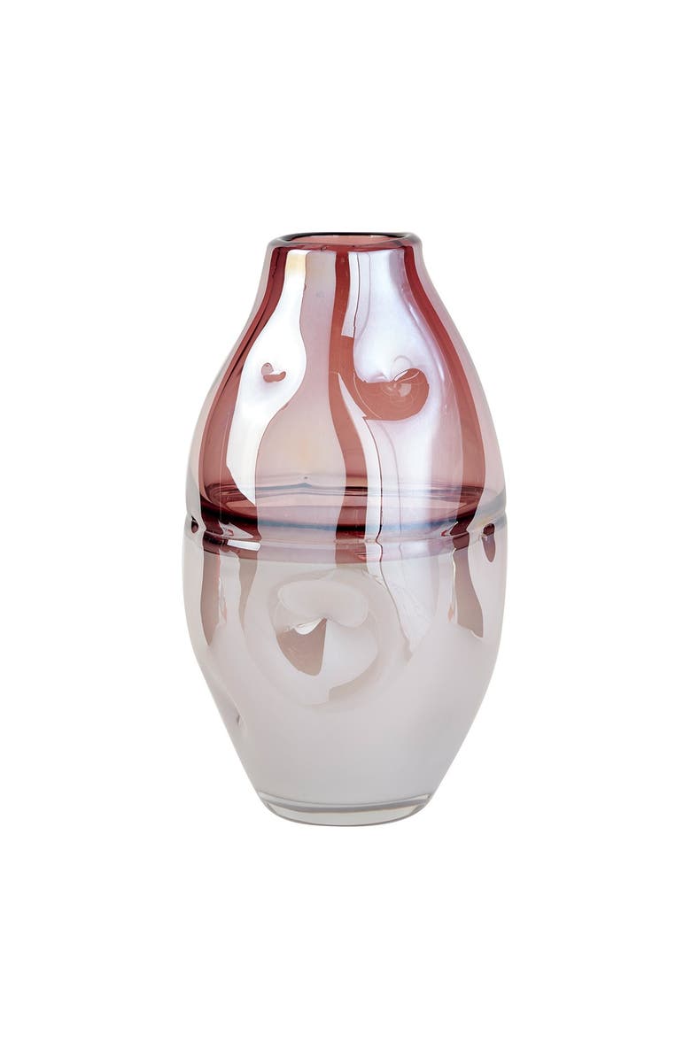 WILLOW ROW Large Round Dimpled Translucent & Red Vase | Nordstromrack