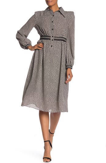 MAX STUDIO Patterned Woven Midi Dress | Nordstromrack