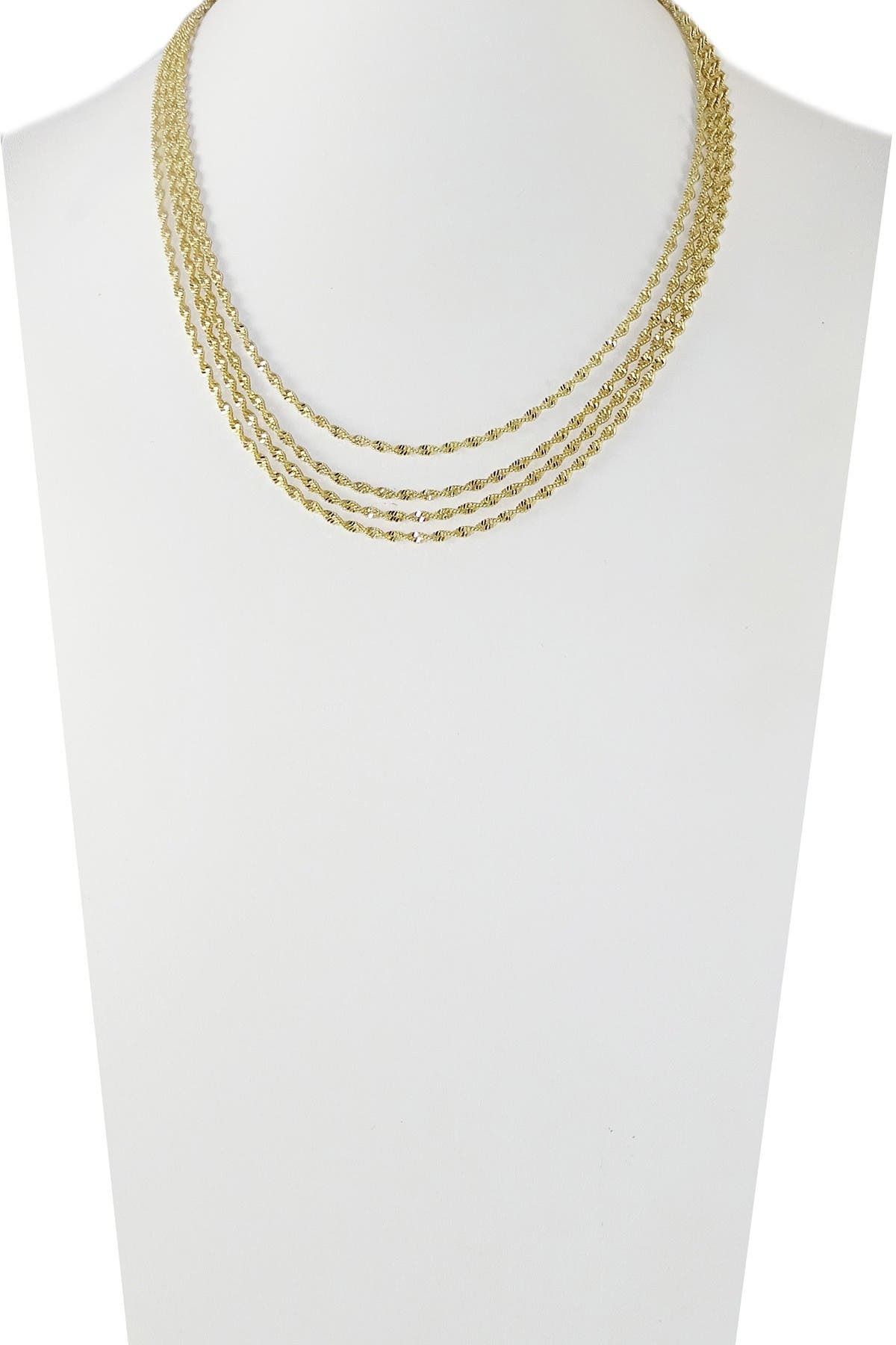 SAVVY CIE JEWELS 18K Gold Plated Diamond Cut Rope Triple Strand ...
