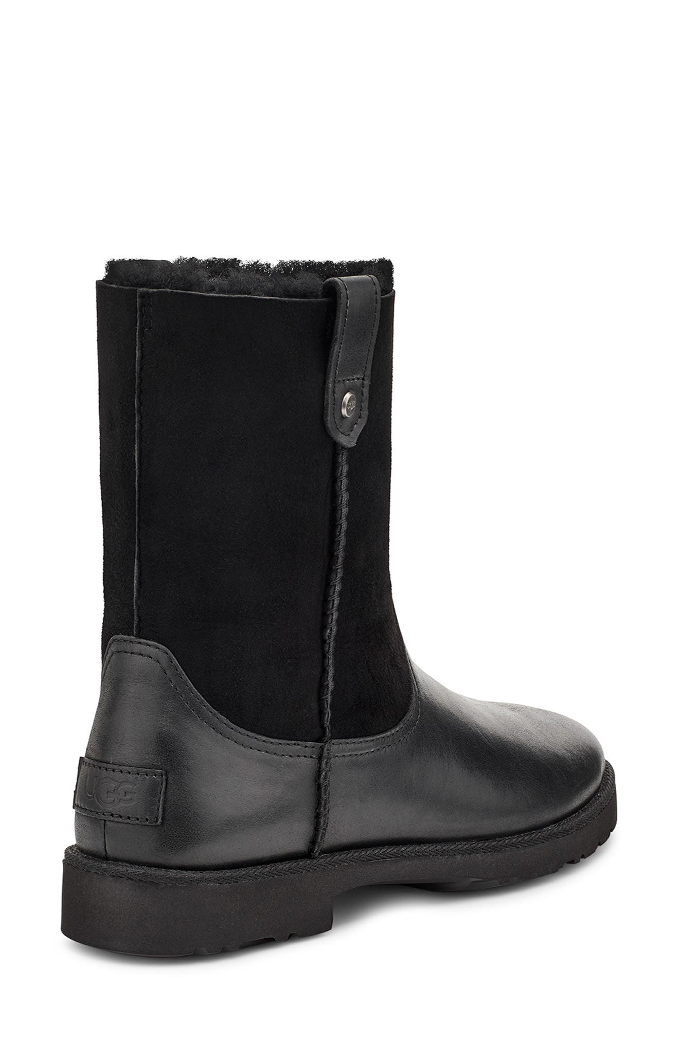 UGG® Romely Short Genuine Shearling & Leather Boot (Women) | Nordstrom