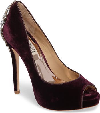 Badgley Mischka Collection Kiara Crystal Back Open Toe Pump Badgley Mischka Collection Kiara Crystal Back Open Toe Pump