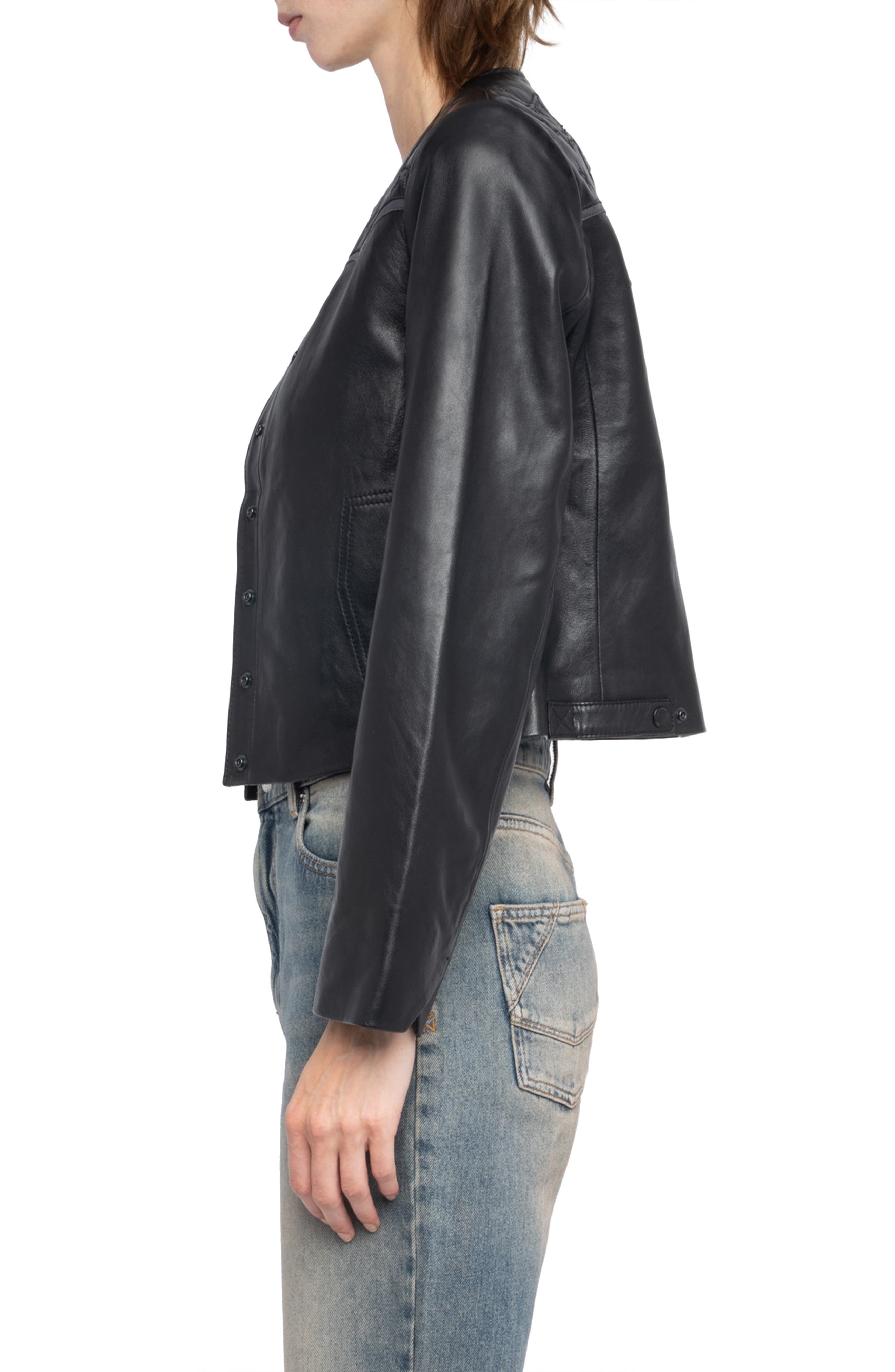 Zadig & Voltaire Luxi Leather Western Jacket | Nordstrom
