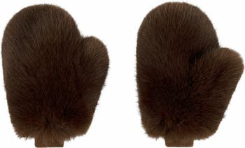 Cynthia Rowley Faux Fur Oversized Mittens | Nordstrom