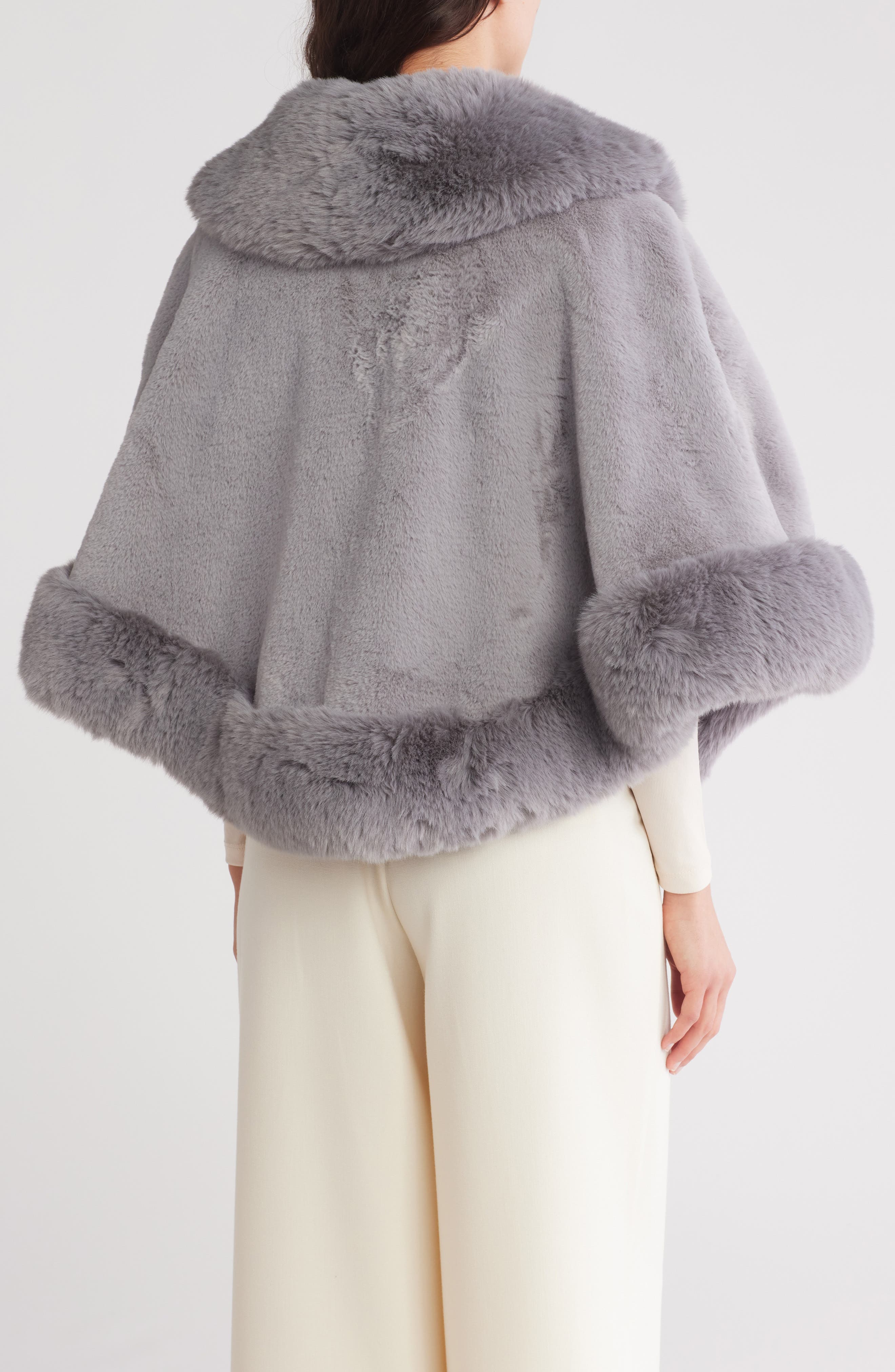 La Fiorentina Faux Fur Trim Caplet | Nordstromrack