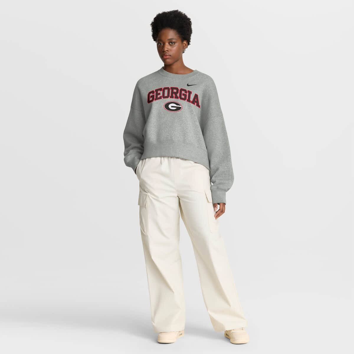 Nike Women's Nike Heather Gray Georgia Bulldogs Oversized Phoenix Arch ...