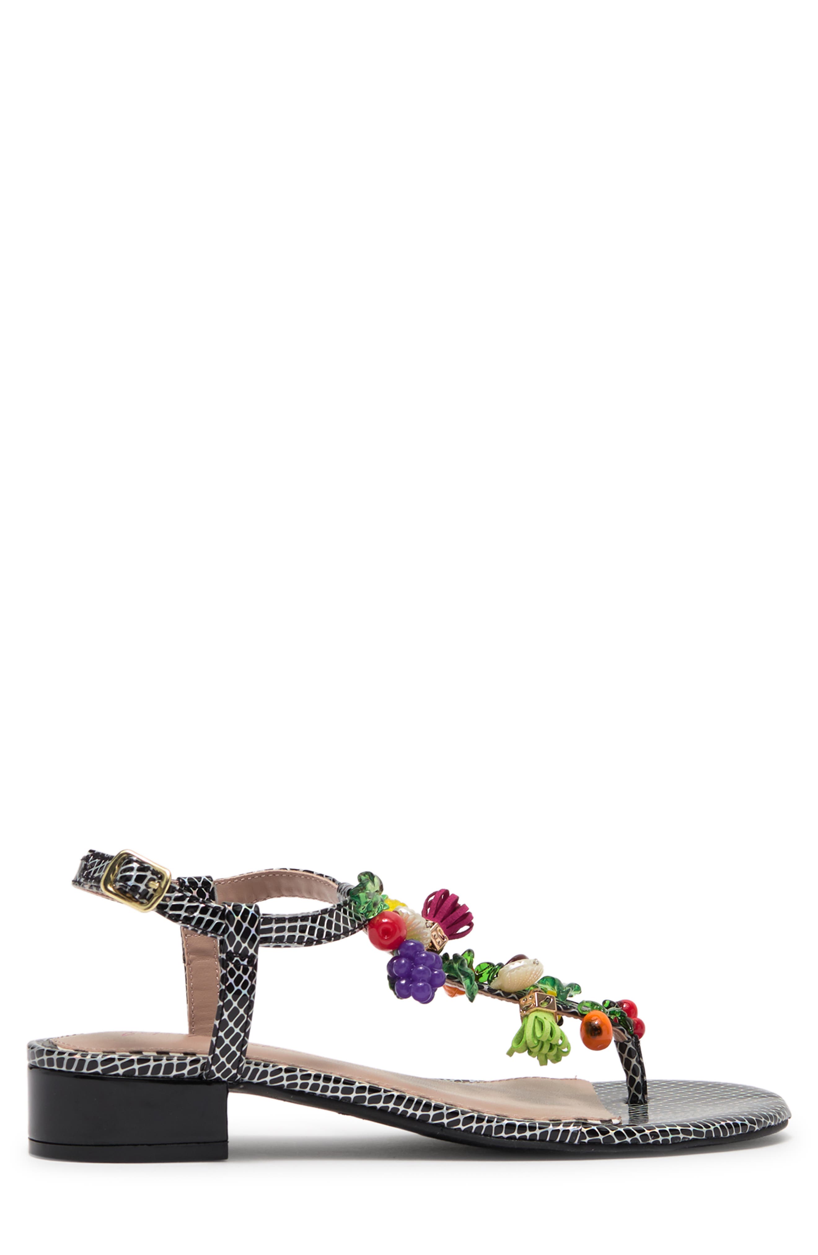 Betsey Johnson Lannah Fruit Charm Lizard Embossed Sandal | Nordstromrack