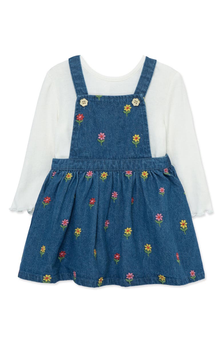 Little Me Floral Embroidered Long Sleeve Top & Jumper Set | Nordstromrack