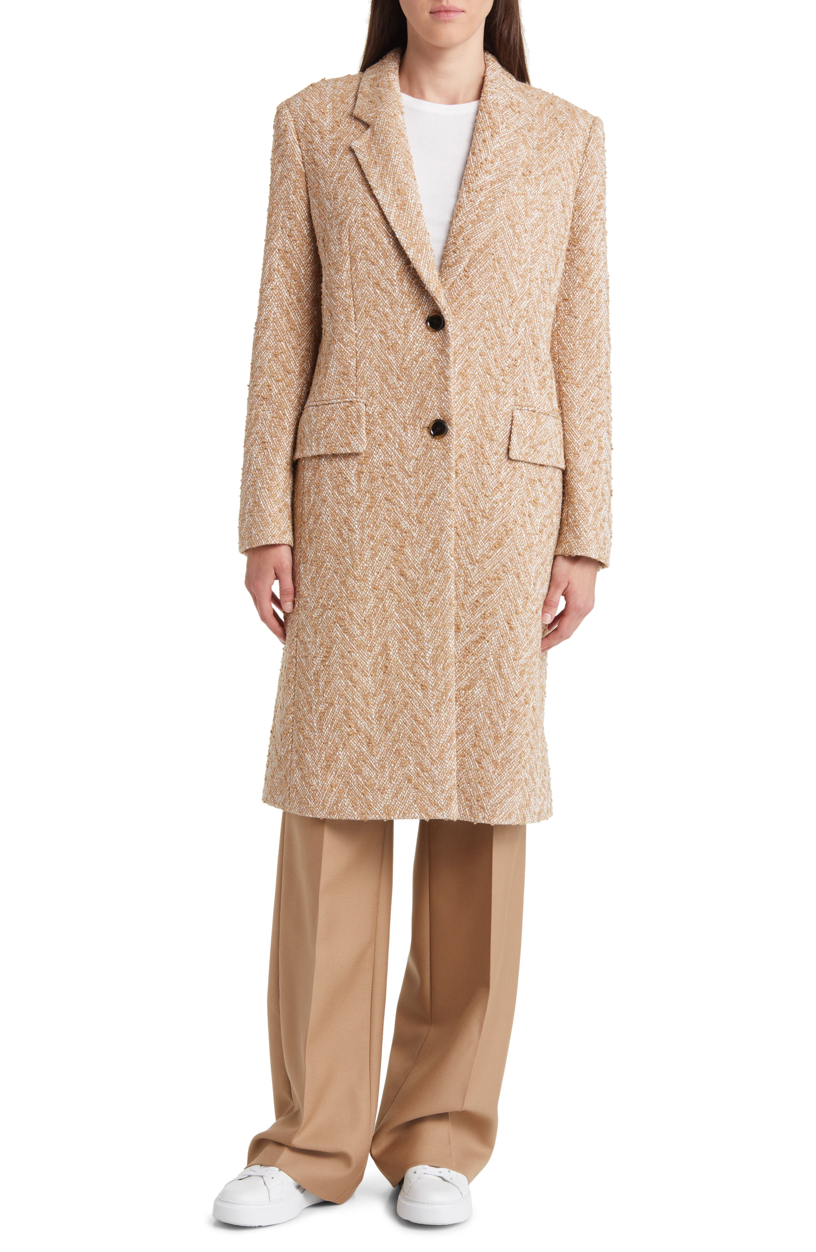 BOSS Catara Longline Tweed Jacket | Nordstromrack