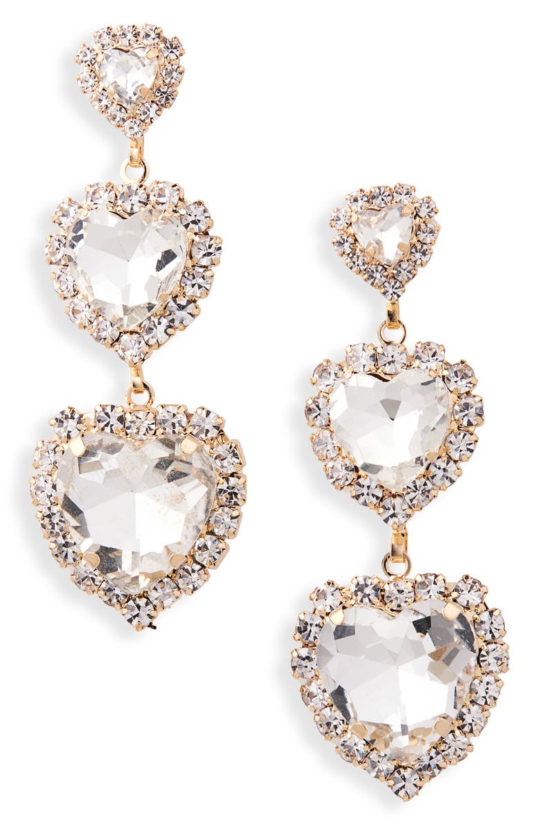 Tasha Crystal Heart Linear Drop Earrings | Nordstromrack