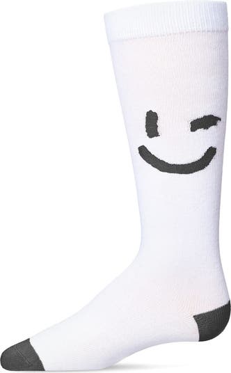 MeMoi Air Brush Winking Smiley Knee High Sock | Nordstrom