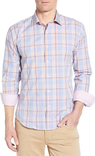 Bugatchi Shaped Fit Plaid Cotton Shirt | Nordstromrack