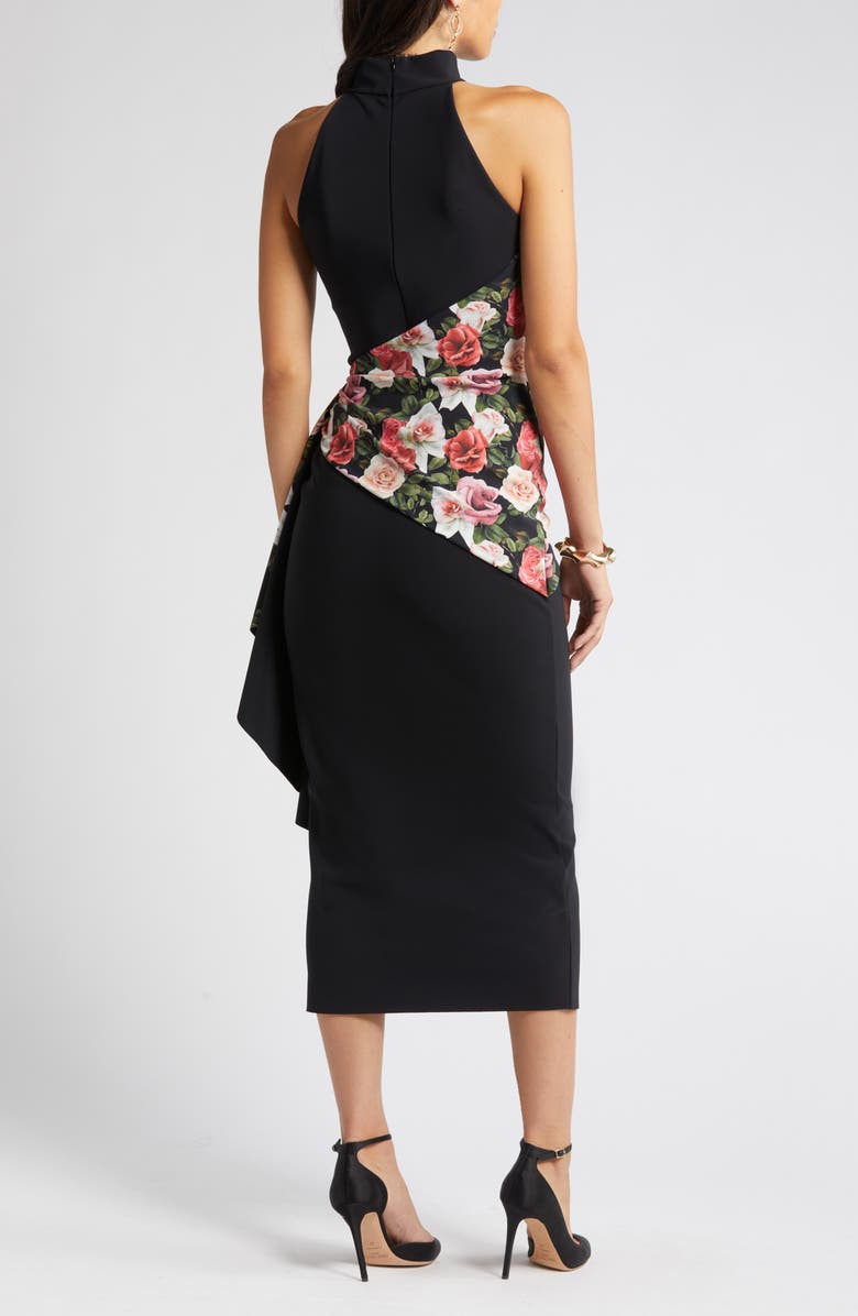 Chiara Boni La Petite Robe Gudairi Floral Panel Cascade Detail Halter ...