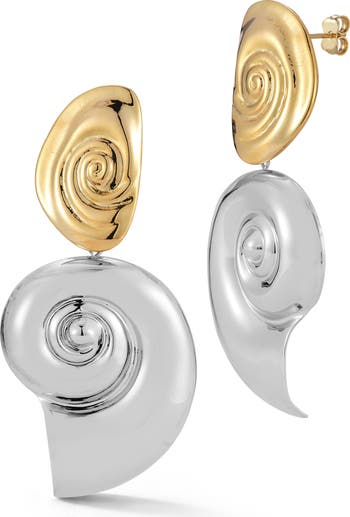GLAZE JEWELRY Two-Tone Shell Drop Earrings | Nordstromrack