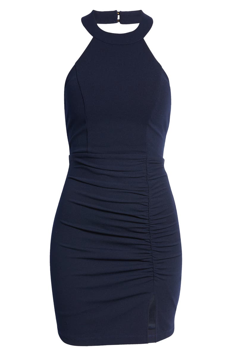 LNL Ruched Halter Cocktail Minidress | Nordstromrack