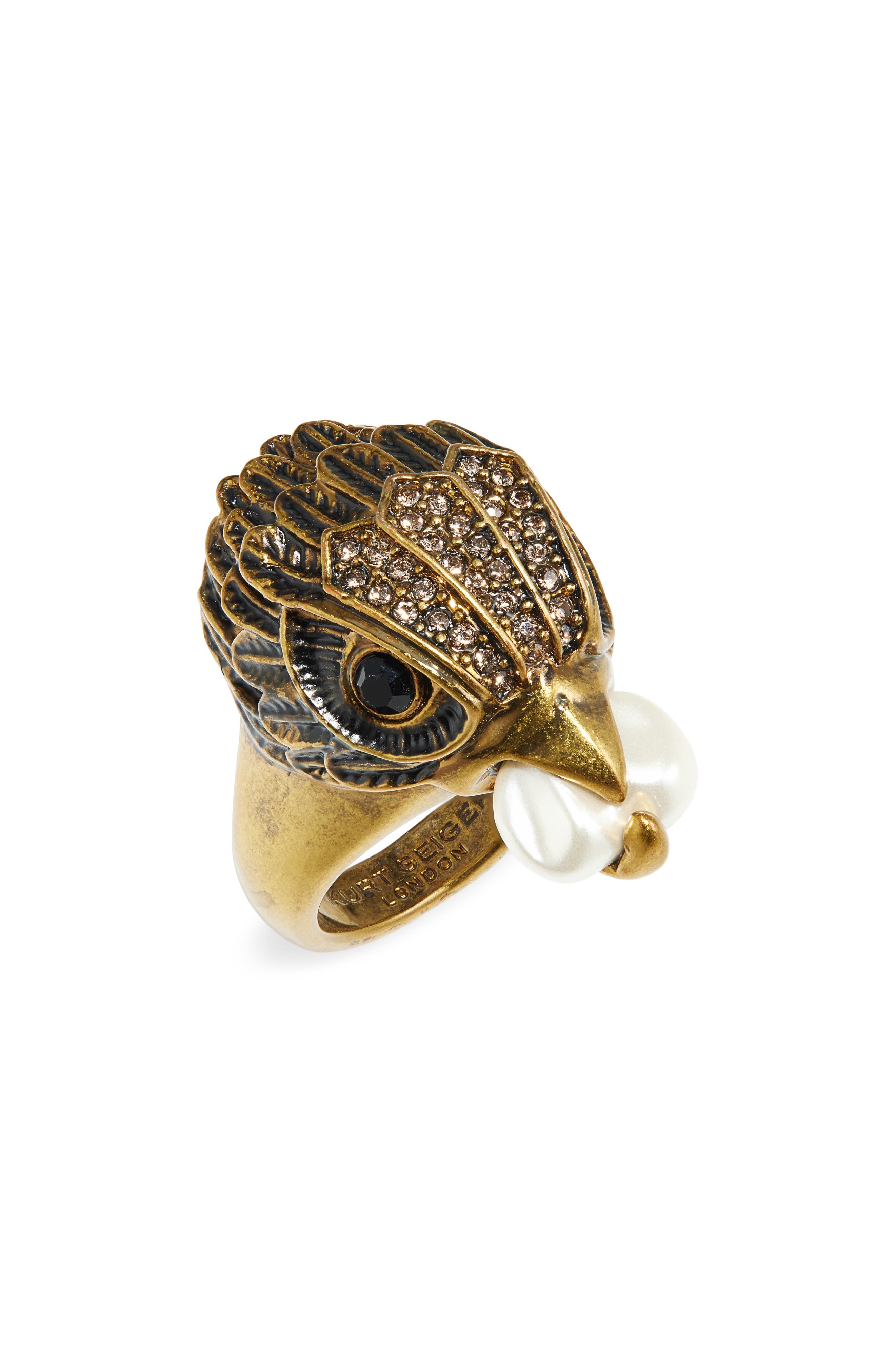 Kurt Geiger London Faux Pearl Eagle's Head Cocktail Ring | Nordstromrack