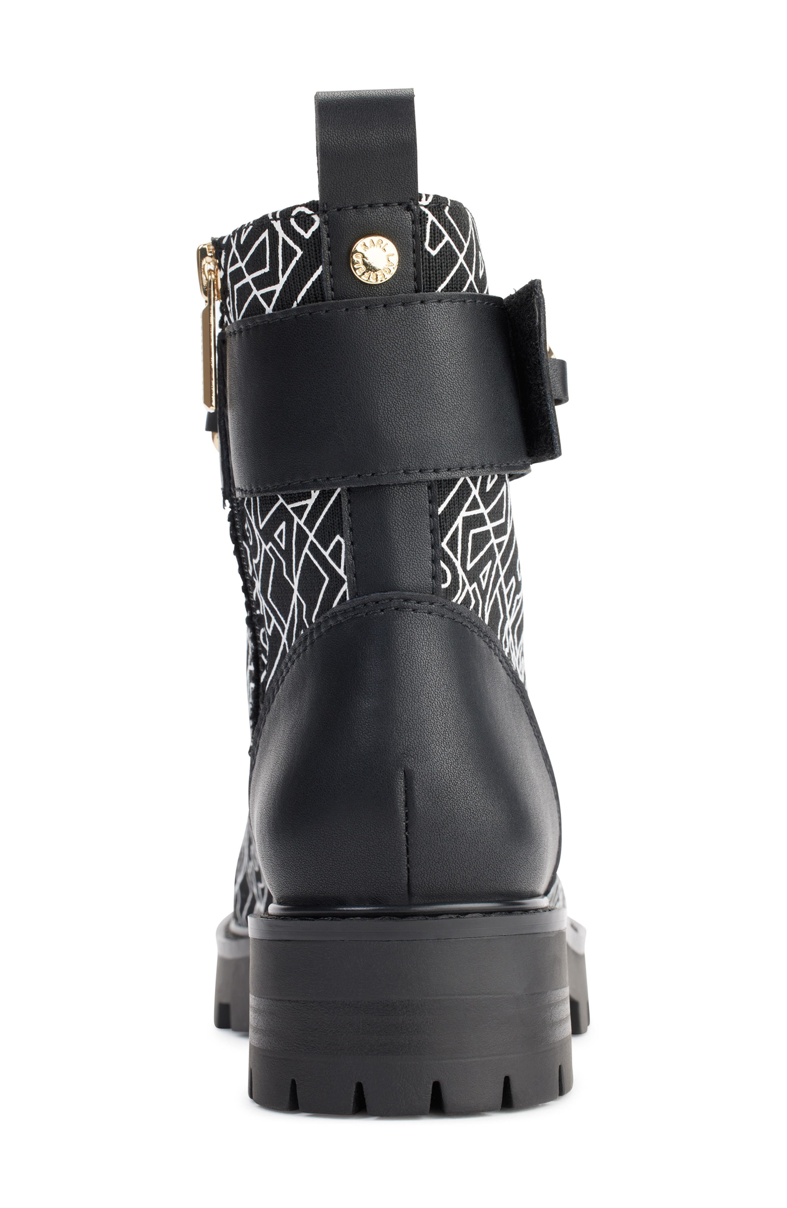 KARL LAGERFELD PARIS Curb Chain Lug Sole Combat Boot (Women ...