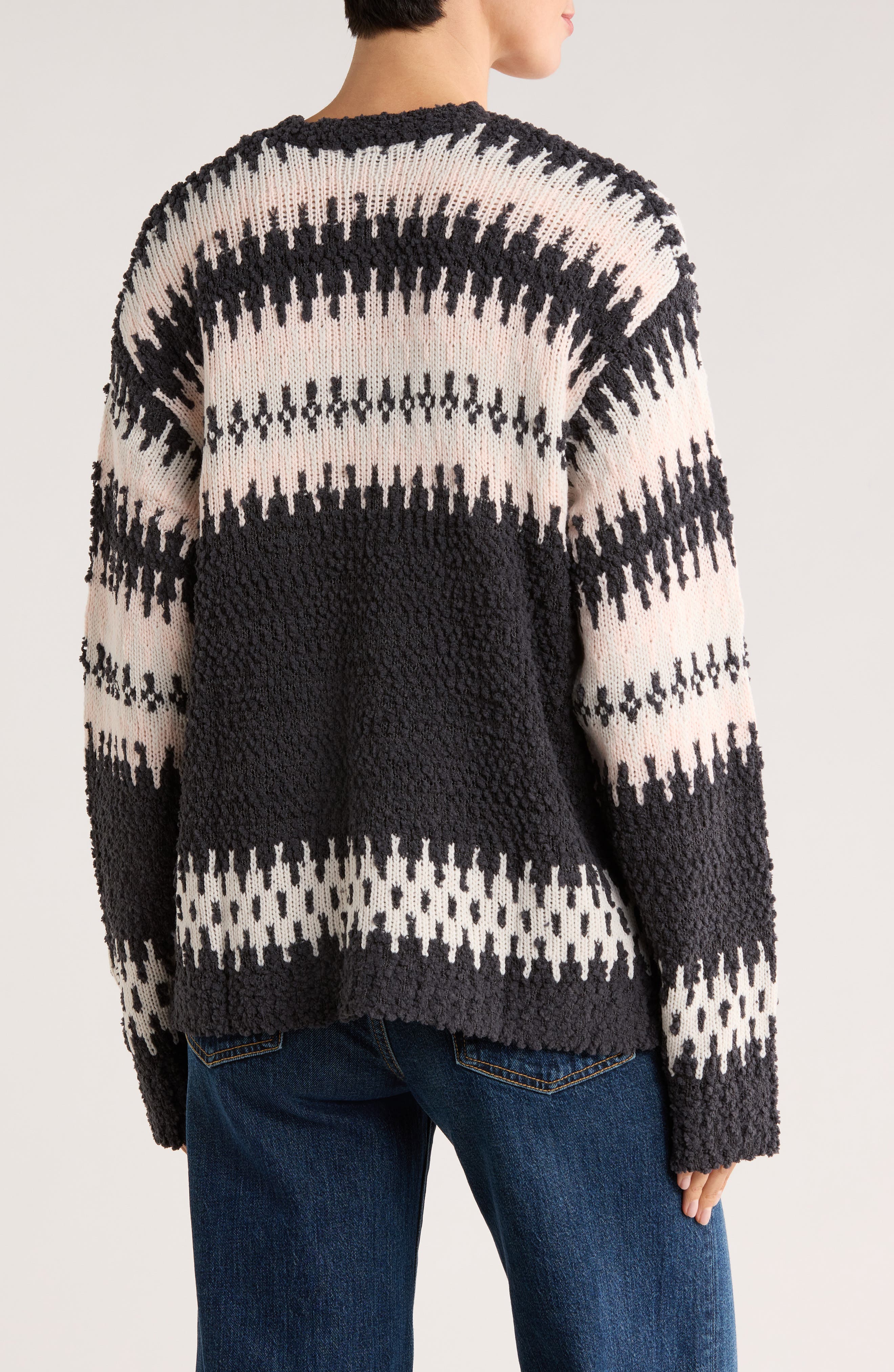 Bobeau Fair Isle Popcorn Stitch Cardigan | Nordstromrack