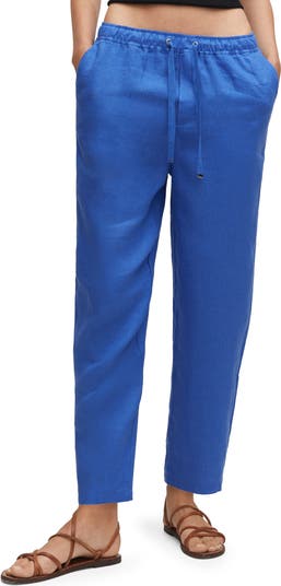 MANGO Drawstring Linen Pants | Nordstrom