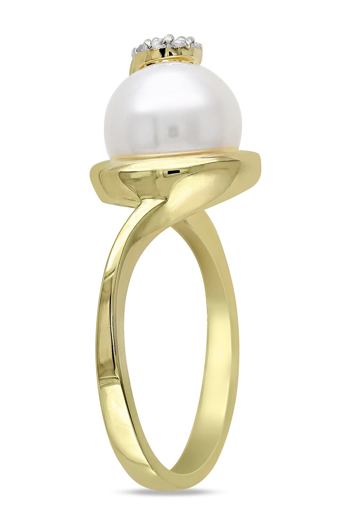 DELMAR Diamond & White 9-9.5mm Freshwater Pearl Ring | Nordstromrack