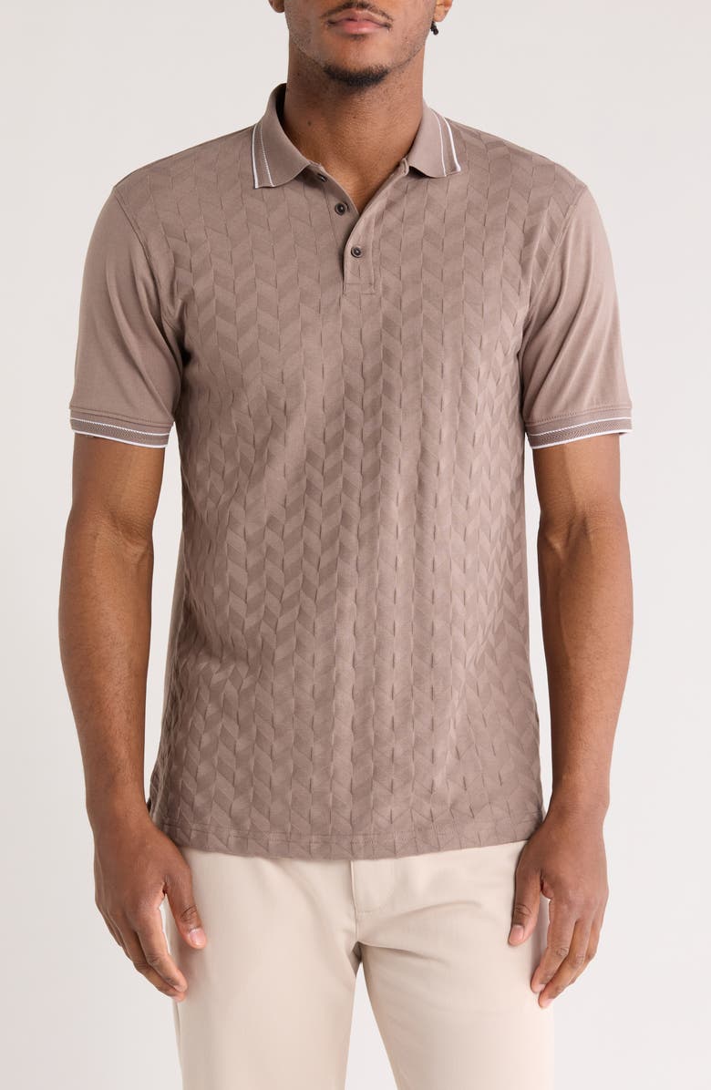 DENIM AND FLOWER Tipped Chevron Polo | Nordstromrack