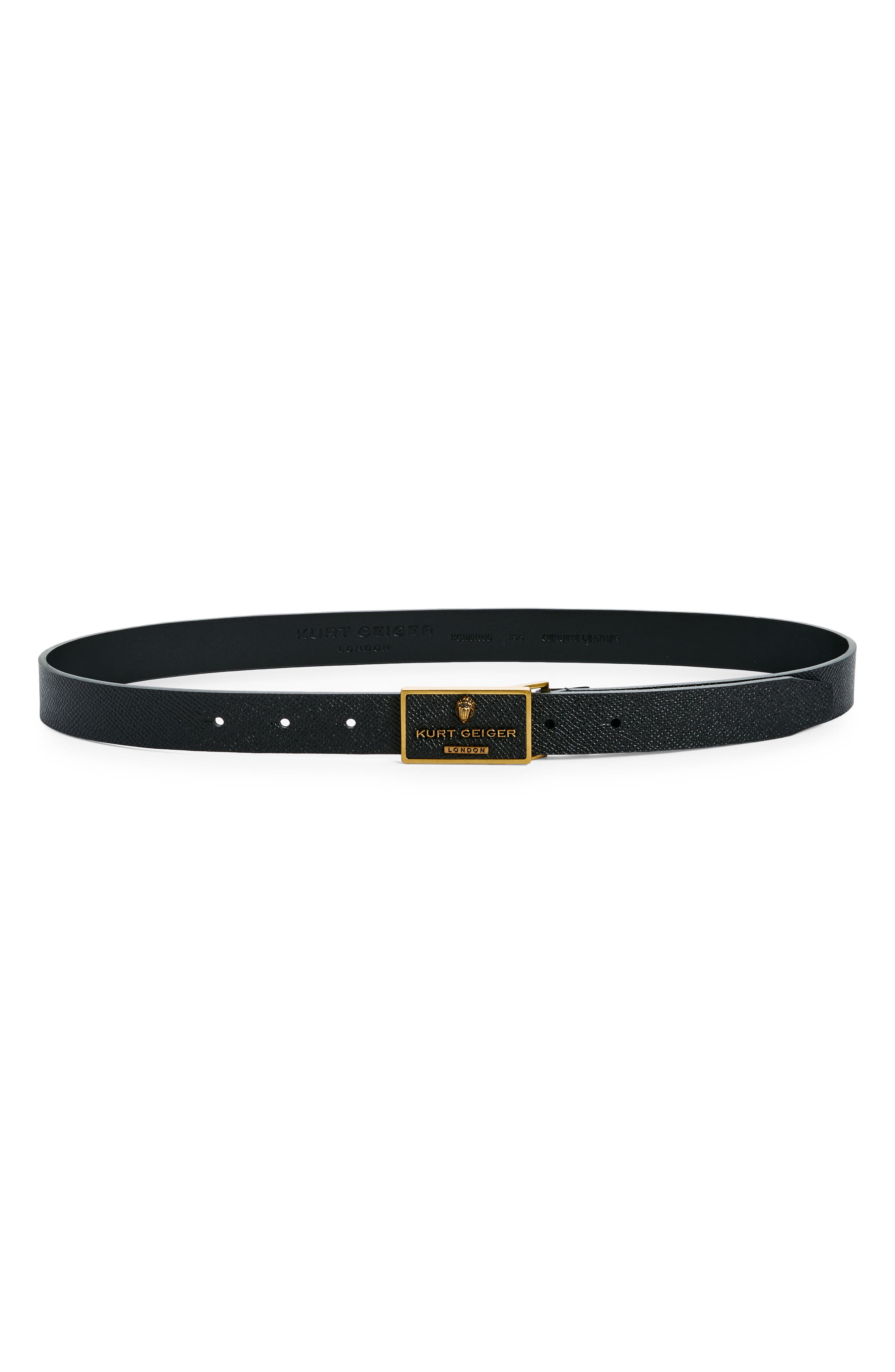 Kurt Geiger London Logo Plaque Leather Belt | Nordstromrack