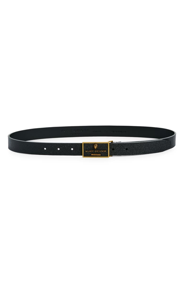 Kurt Geiger London Logo Plaque Leather Belt | Nordstromrack