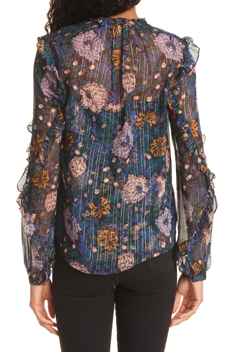 Veronica Beard Abra Floral Print Silk Blouse | Nordstromrack