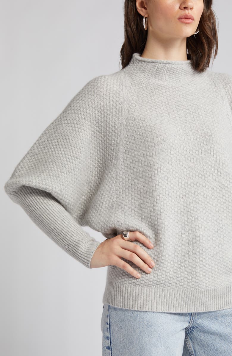 Nordstrom Signature Textured Juliet Sleeve Cashmere Sweater | Nordstromrack