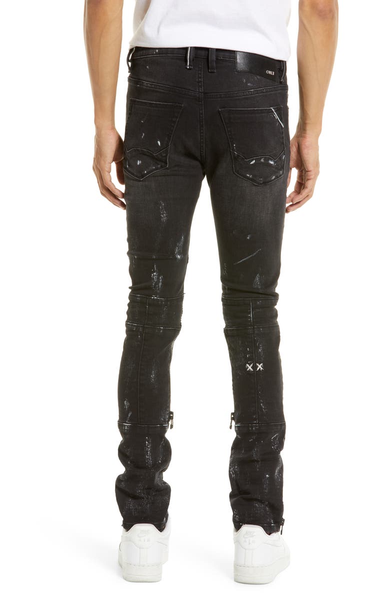 Cult of Individuality Paint Splatter Punk Super Skinny Moto Jeans ...