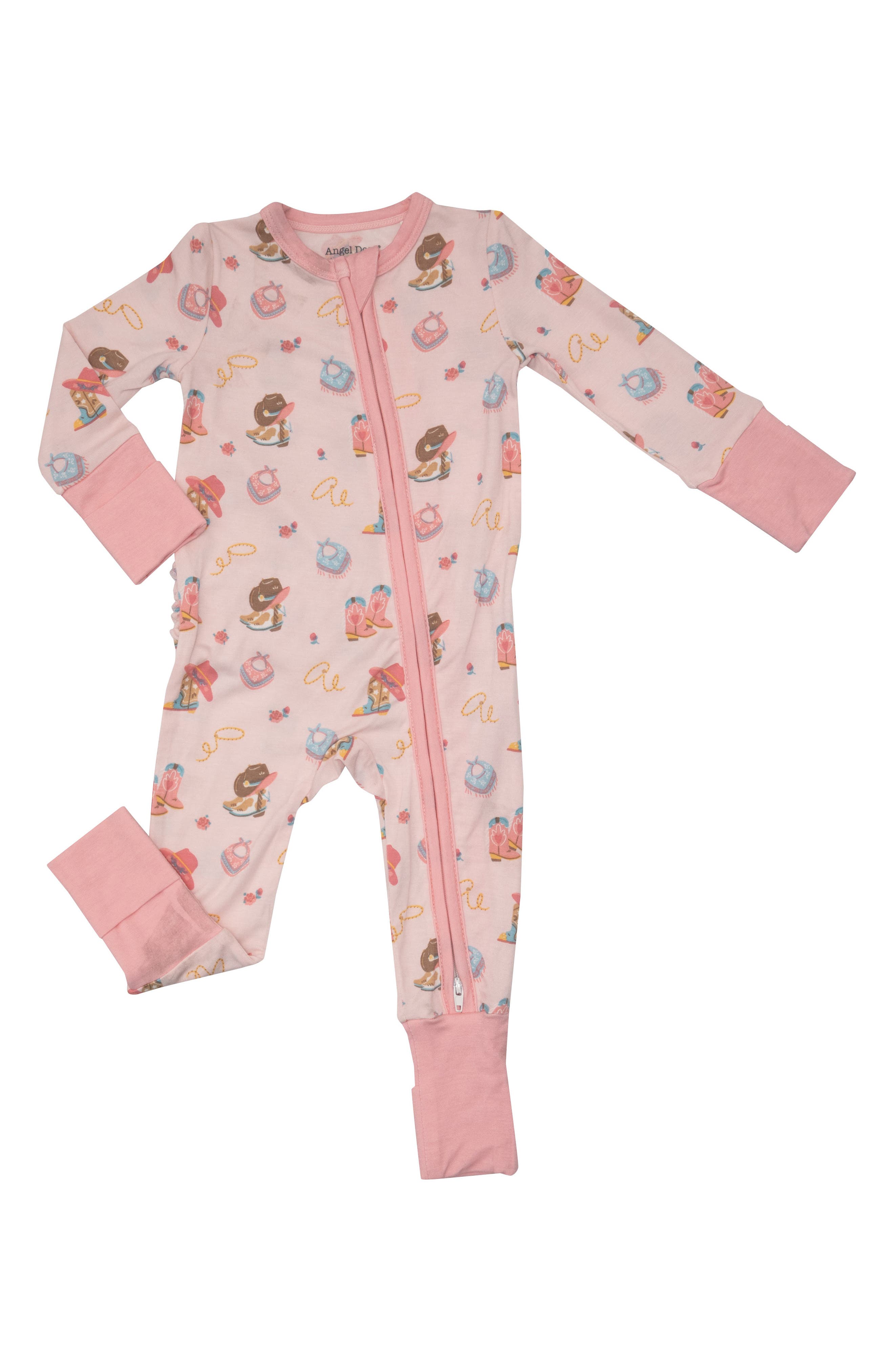 Angel Dear Cowgirl Boots Ruffle Zip-Up Footie | Nordstrom