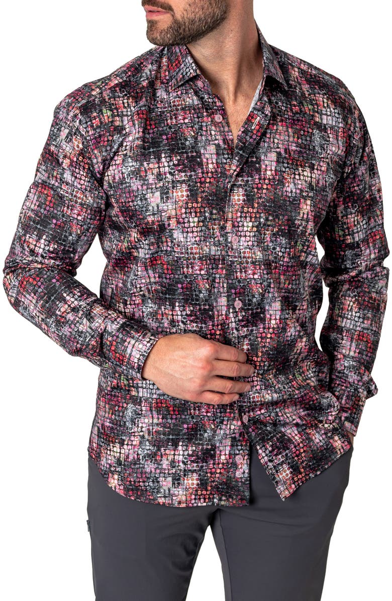 Maceoo Fibonacci Pink Bubbles Cotton Button-Up Shirt | Nordstromrack