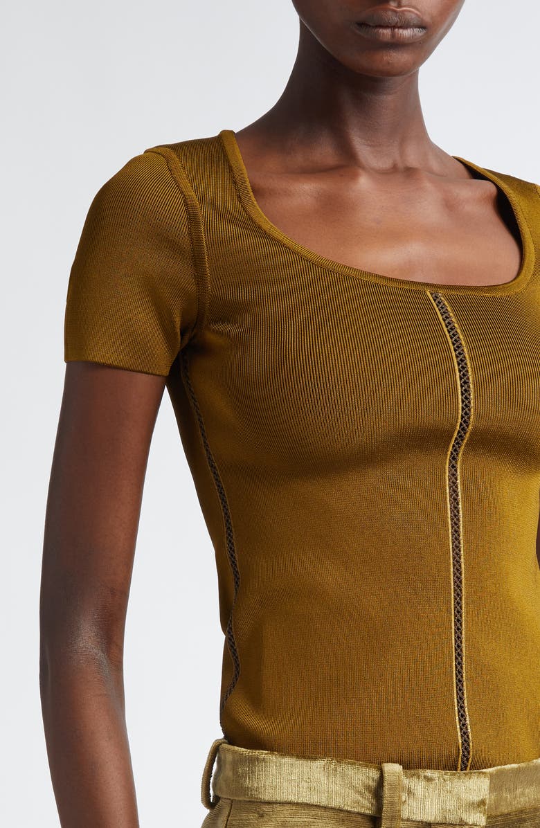 TOM FORD Embroidered Inset Knit Top | Nordstromrack