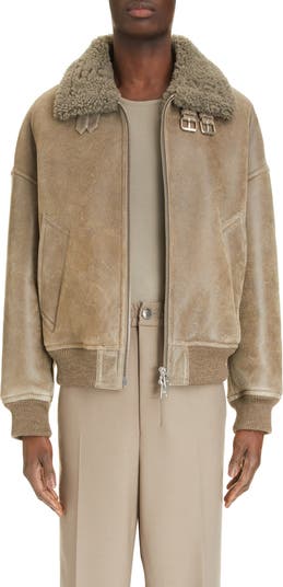 AMI PARIS Genuine Shearling Bomber Jacket | Nordstrom
