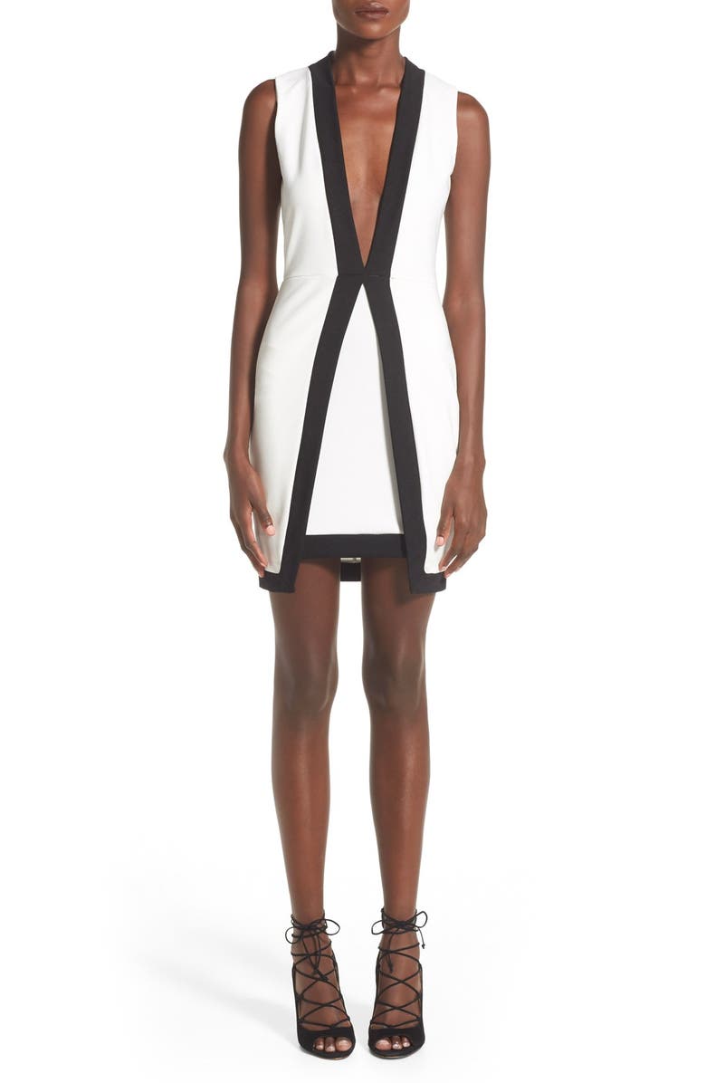 Missguided Contrast Plunge Sheath Dress | Nordstrom