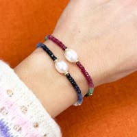 The Lovery Fine Jewelry Rainbow Gemstone Bead Pearl Bracelet (Women ...