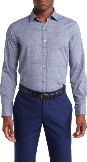 Bugatchi Paisley Shaped Fit Performance Sport Shirt | Nordstromrack
