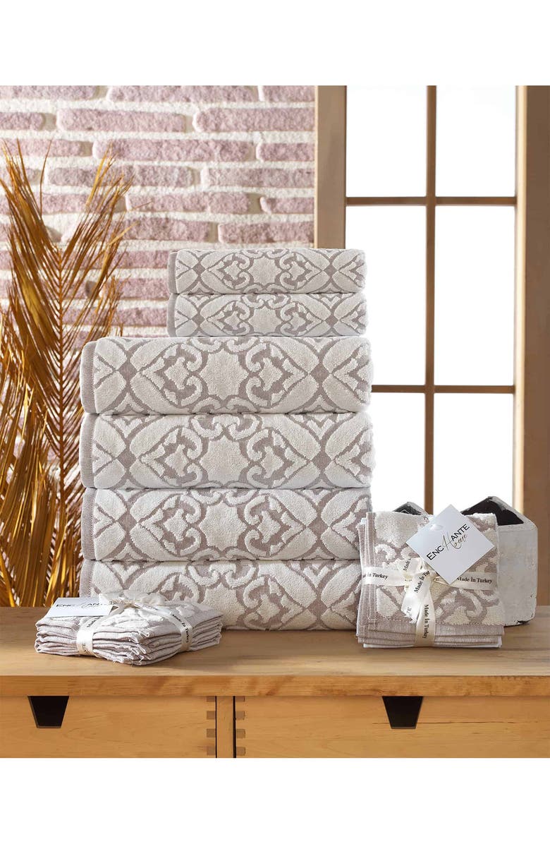 ENCHANTE HOME Gonzales Turkish Cotton Wash Cloth - Silver - Set of 8 ...
