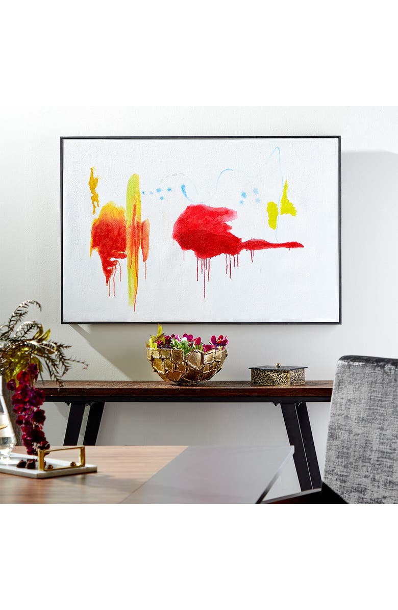 WILLOW ROW Rectangular Primary Colors Abstract Canvas Wall Art in Black ...
