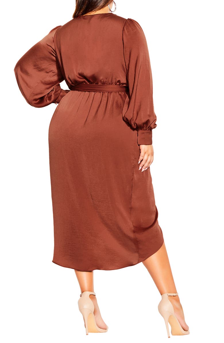 City Chic Opulent Long Sleeve Midi Dress | Nordstromrack