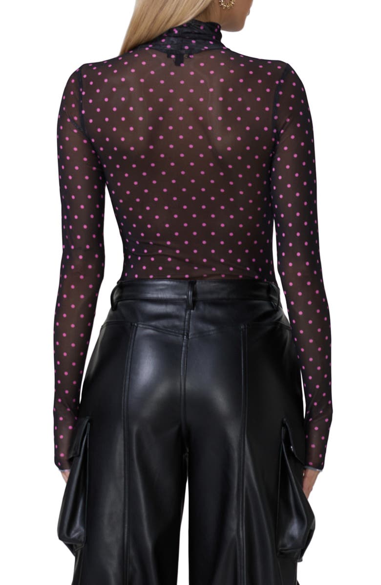 AFRM Zadie Print Turtleneck Mesh Top | Nordstromrack